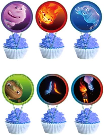 Amazon.com: 24pcs Elemental Cake Toppers Cupcake Toppers Cake ...