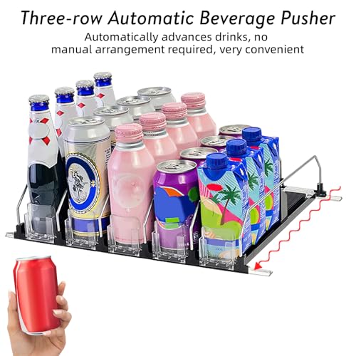 Suewidfay Fridge Beverage Automatic Can Dispenser Storage Organizer ...