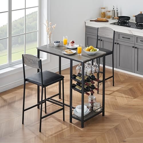 Amazon.com - IDEALHOUSE Bar Table Set of 2 with Footrest, Kitchen ...