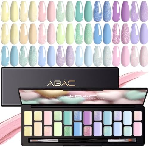Amazon.com: ABAC Pastel Shimmer Solid Gel Polish Set,Spring&Summer ...