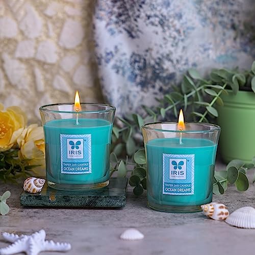 IRIS Wax Home Fragrances Ocean Dream Taper Jar Candle- Pack of 2-110G ...