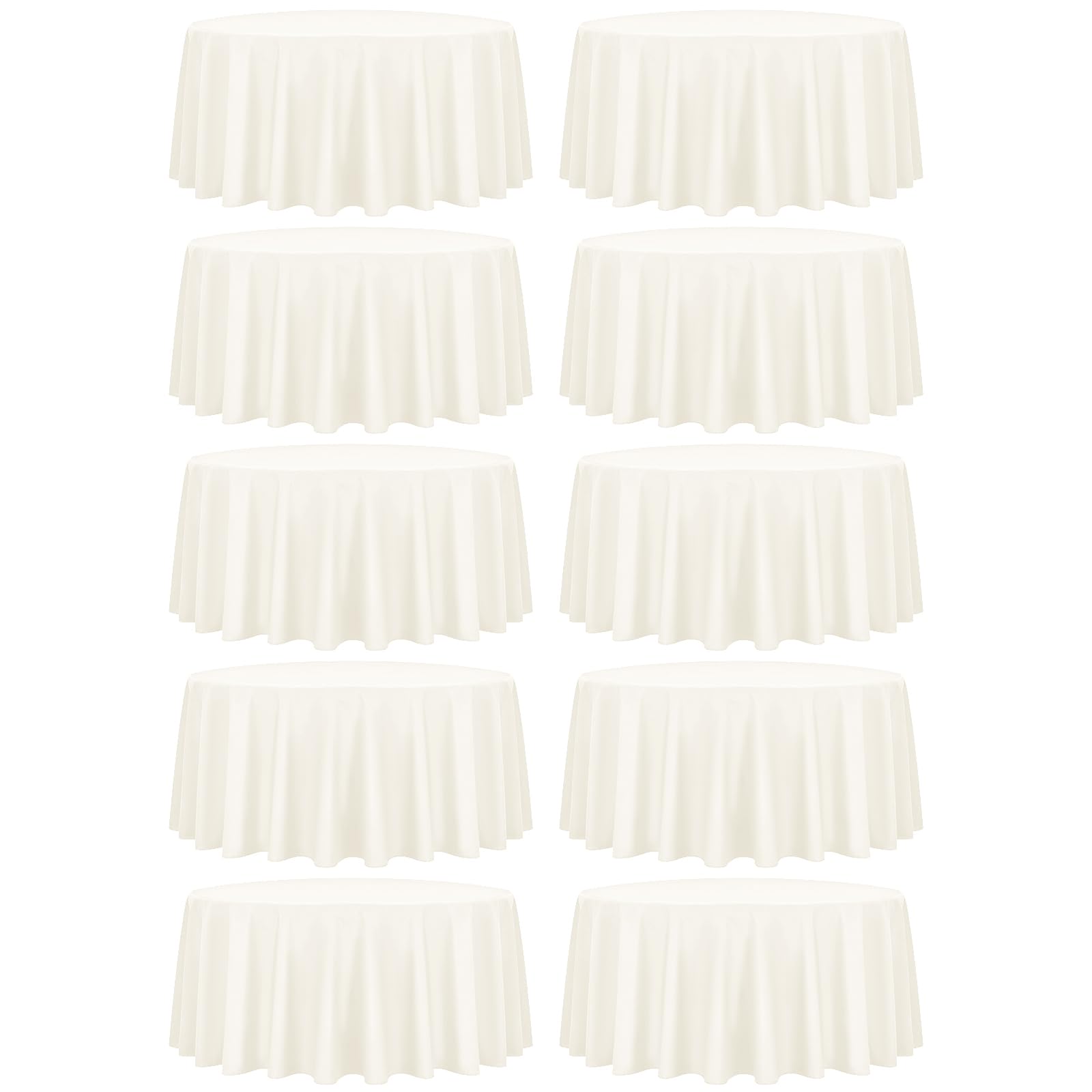 Amazon.com: fani 10 Pack 120 Inch Round Tablecloth, Ivory Polyester ...