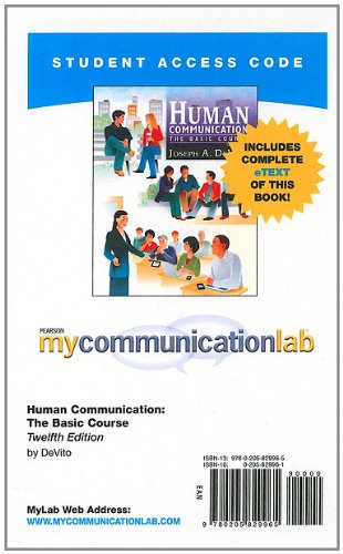 Human Communication The Basis Course MyCommunicationLab Access Code ...
