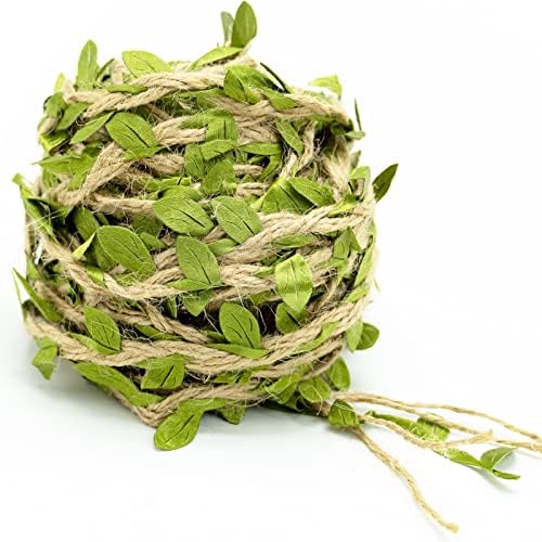tenn well Green Leaves Jute String, 20M Natural Jute Twine String Leaf ...