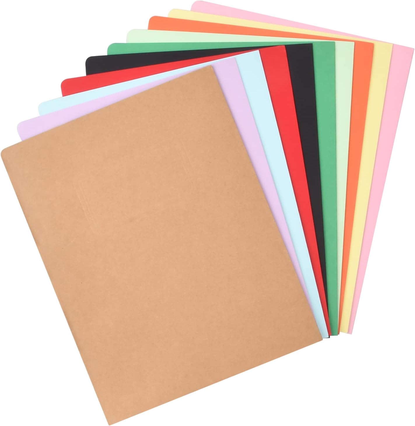 10 Pcs A4 Paper File Folder, Two Pocket Folders, Multicolor Square Cut ...