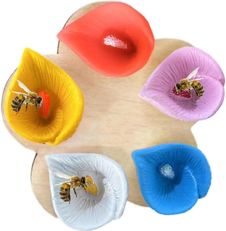 Bee Cups for Thirsty Bees Garden - Resin Colorful Bee Insect Drinking ...