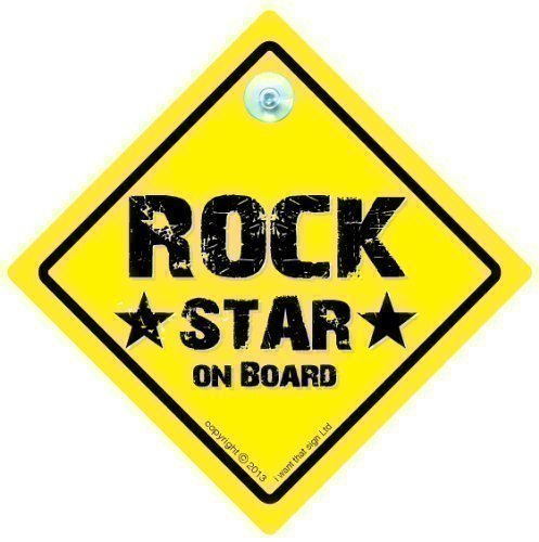 Amazon.com : Rock Star On Board Car Sign, Music Car Sign, Rock Star ...