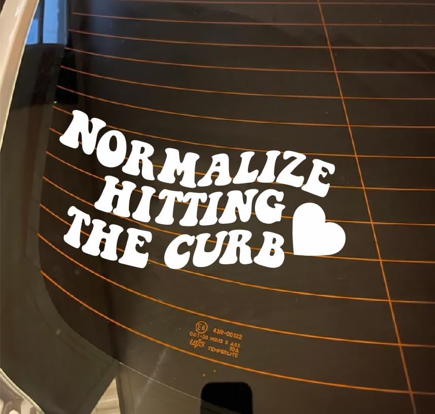 Amazon.com - NORMALIZE Hitting The Curb Smile Funny Car Decals Stickers ...