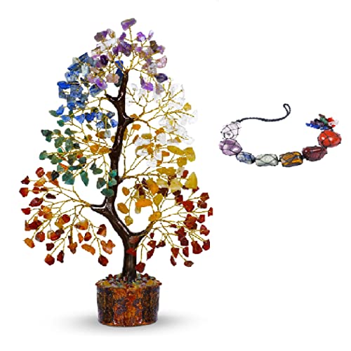 PYOR Crystal Tree, 7 Chakra Stones, Gemstone Wall Hanger, Tree Of Life ...