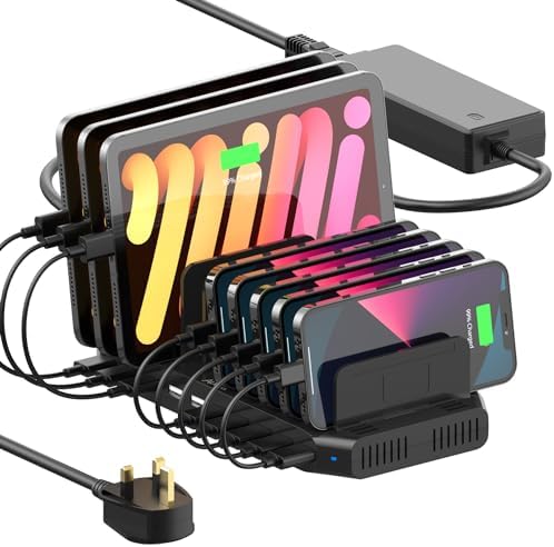 Amazon.com: 300W USB C Charging Station for Multiple Devices, 8 Port ...