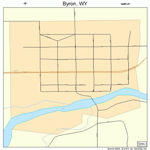 Large Street & Road Map of Byron, Wyoming WY - Printed poster size wall ...