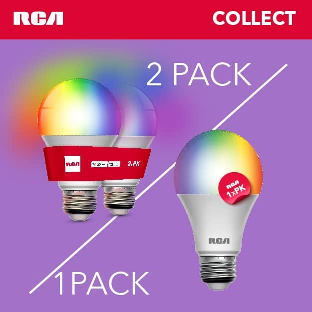 RCA Smart Light Bulbs WiFi LED Light Bulb Color Changing Light Bulb ...