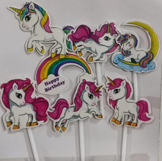 Unicorn Theme Topper | Unicorn Theme Birthday Topper (6 pcs Of set ...