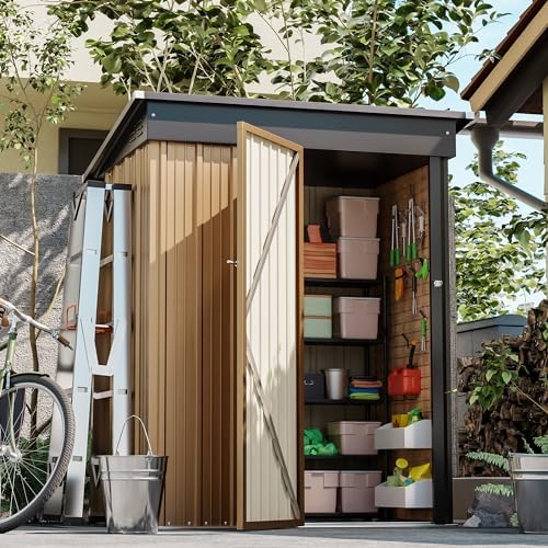 Amazon | Alebert 物置 屋外 大型倉庫 室外収納庫 幅162*奥行き87*高181 物置 防水/耐侯/鍵付き 収納可能 転倒防止設計 ガーデン/庭/田畑/農場 頑丈 大容量 ...