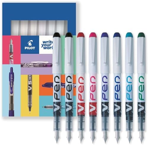 Pilot V PEN - Erasable Disposable Fountain Pen - 0.6mm Nib Tip - Medium ...
