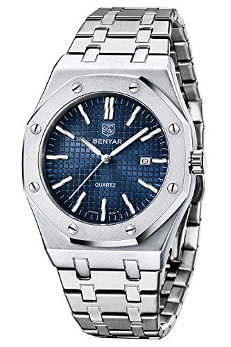Buy BEYNAR Mens Watches Stainless Steel Waterproof Simple Quartz Watch ...