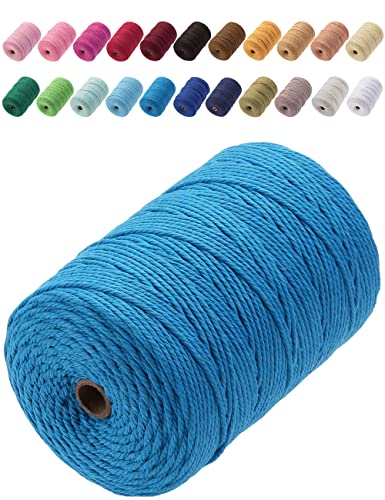 GOHOF Macrame Cord 3mm x 200m Premium Cotton Macrame Rope, 4 Strand ...