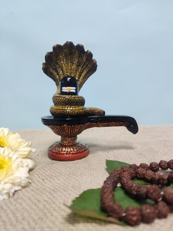 Buy PRATIMA Handmade Polyresin SheshnagShivlinga | Statue Small ...