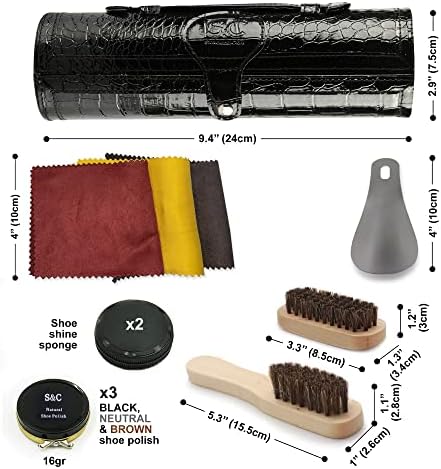 Stone and Clark Kit de cirage de chaussures 12 pièces - Kit d'entretien ...