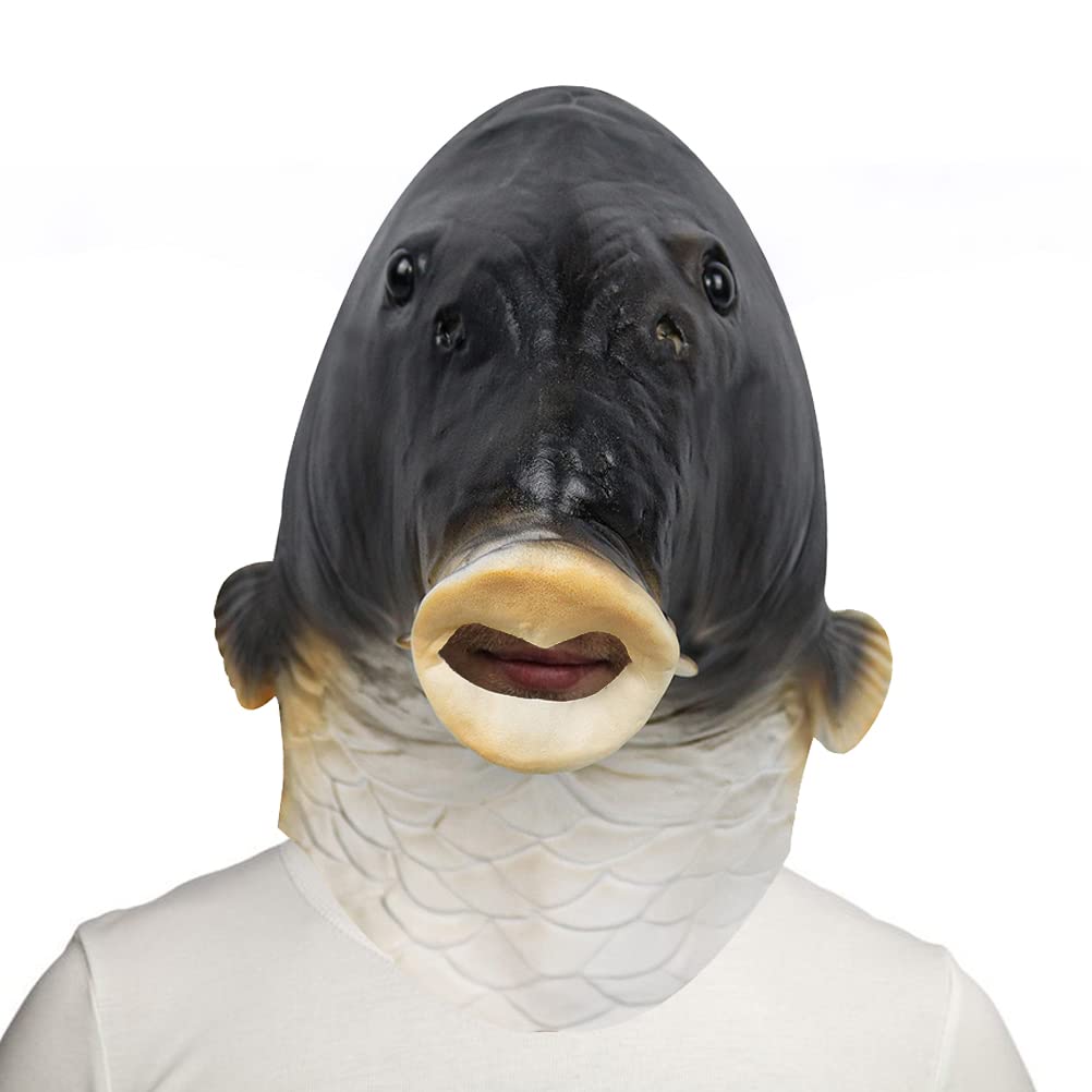 Amazon.com: Moanyt Animal Fish Head Mask,Costume Face Cover Novelty ...