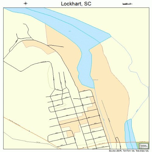 Large Street & Road Map of Lockhart, South Carolina SC - Printed poster ...