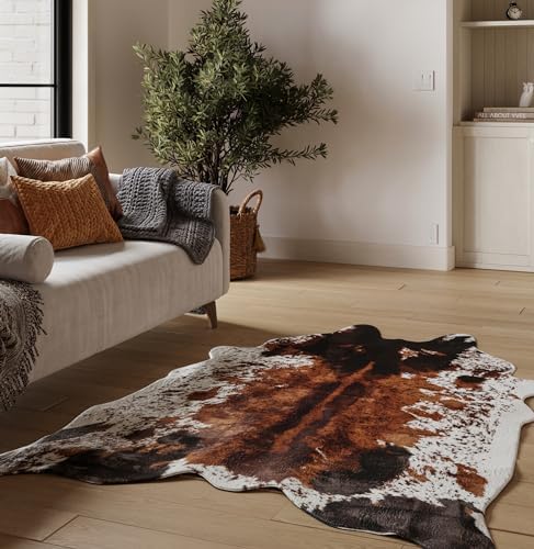 Amazon.com: Faux Fur Cowhide Rug 6.2 x 8.3 ft, Cow Print Area Rug Cute ...