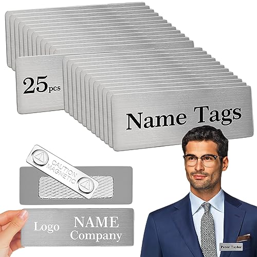 Snapklik.com : Blank Magnetic Name Tags For Clothes, Stainless Steel 25 ...