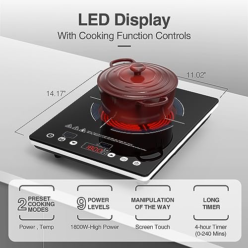Snapklik.com : Electric Cooktop,110V Electric Stove Top,Single Burner ...