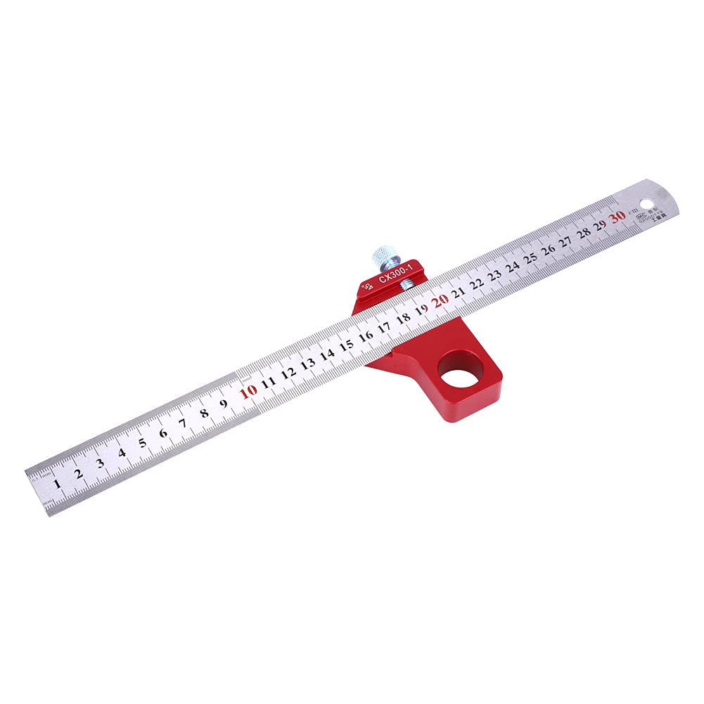 CX300-1 300mm Woodworking Scribing Gauges 45/90 Degree T-Track Ruler ...