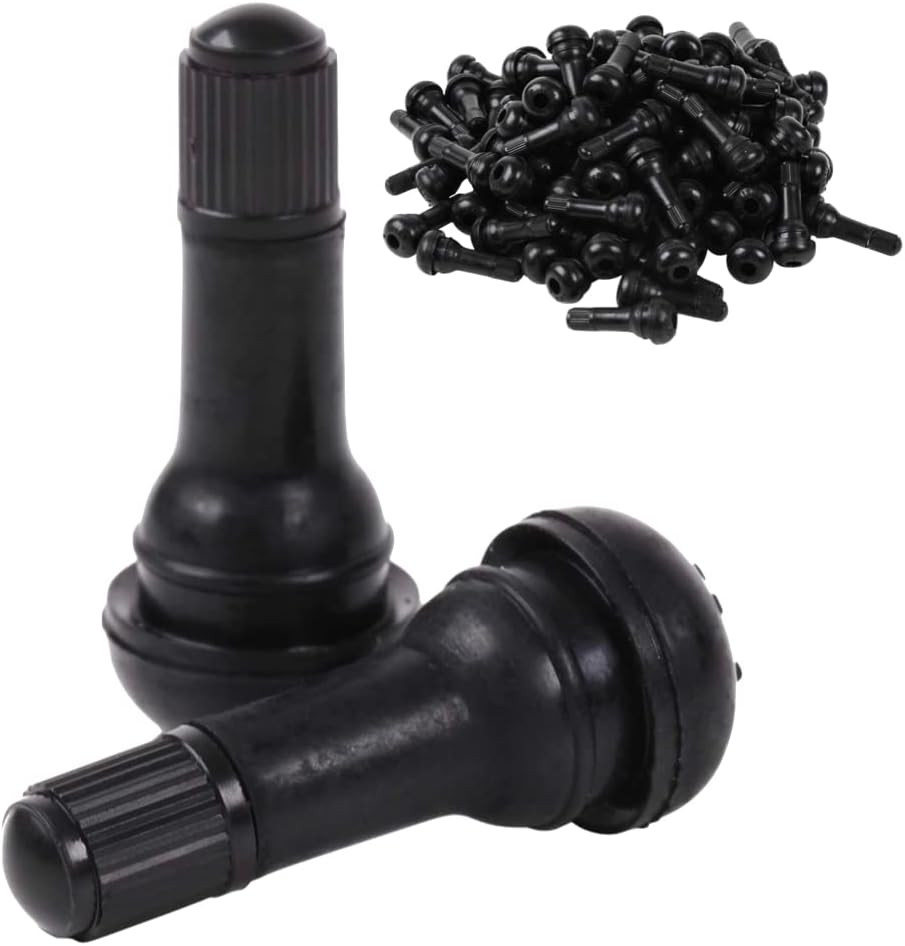 Amazon | Ailunate エアバルブ TR413 タイヤ チューブレスゴムバルブ エアーバルブ 車 ムシ セット (100個) | エアバルブキャップ | 車＆バイク