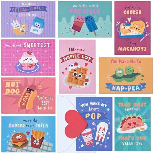 Amazon.com: Valentines Day Cards for Kids School, 30-Pack Snack-Time ...