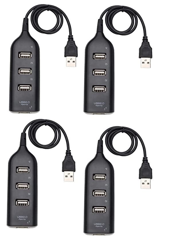 PUBLICIZE CO Ports USB HUB with ON/Off Buttons for Desktop (Pack of 4 ...