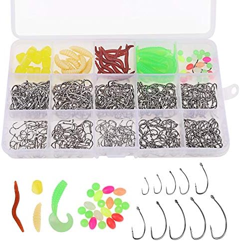 550pcs Fishing Hooks and Fishing Bait set, High Carbon Steel Fish Hooks ...