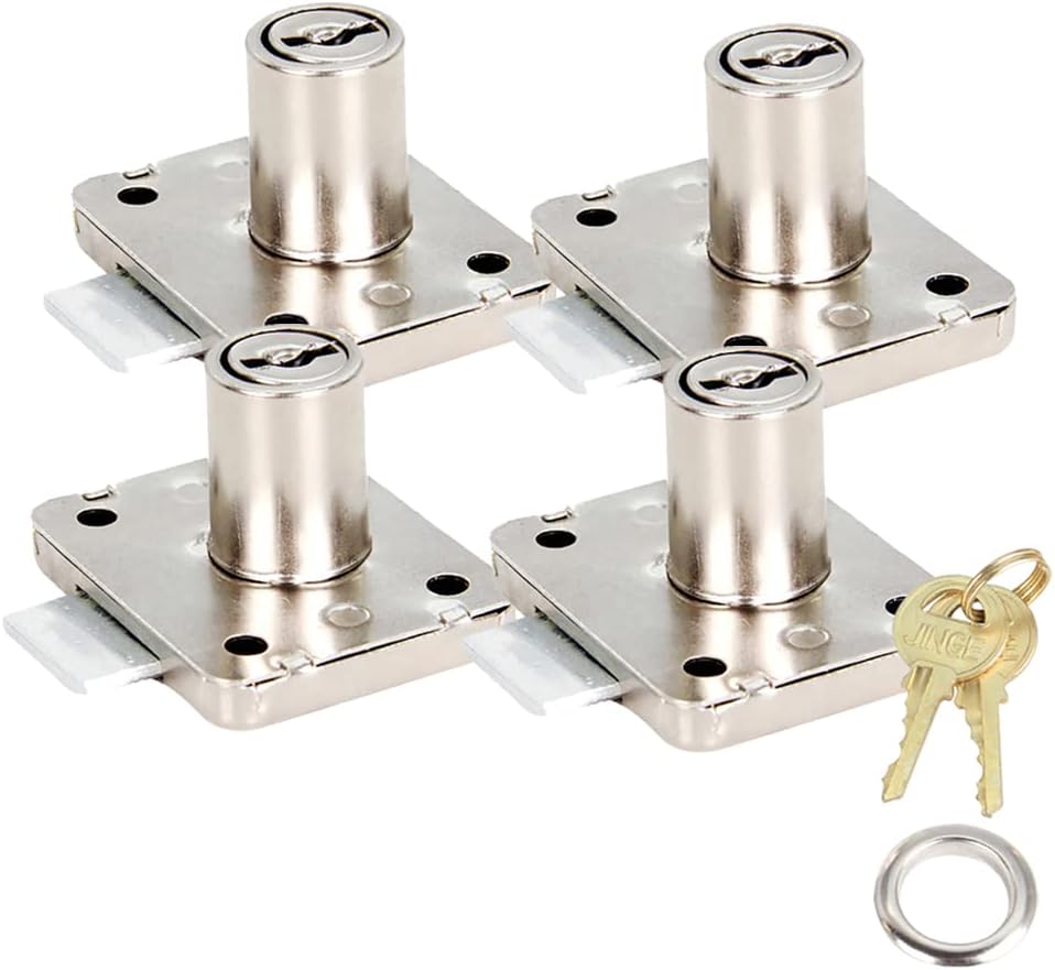 4 Sets Cam Lock Security Cabinet Locks Iron Drawer Lock with Key ...