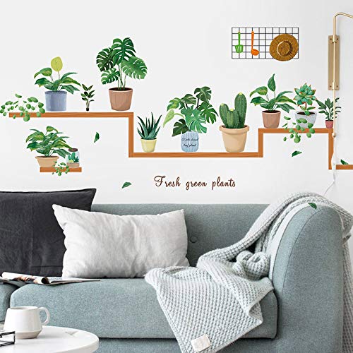 Amazon.com: Green Plant Wall Decals Tropical Vine Plant Potted Wall ...