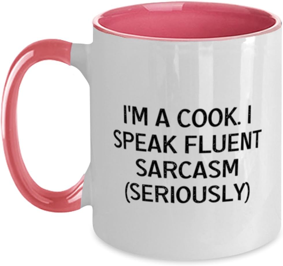 Amazon.com: Joke Cook Two Tone 11oz Mug, I'm a Cook. I Speak Fluent ...