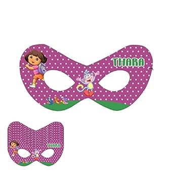 Buy THE BLU PARTY Dora Theme Birthday Eye Mask with Baby Name for Dora ...
