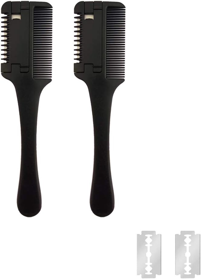 Amazon.com : 2 Pcs MSDADA Hair Cutting Combs with Replacement Razors ...