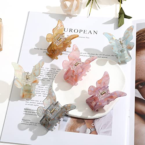 Snapklik.com : 6PCS Butterfly Hair Claw Clip - 2 Inch Butterfly Claw ...