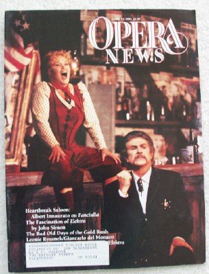 Opera News Magazine. April 11, 1992. Single Issue Magazine. Volume 56 ...