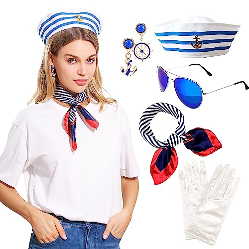 LaVenty Captains Hat For A Boat Sailor Scarf Sailor Costume Women ...