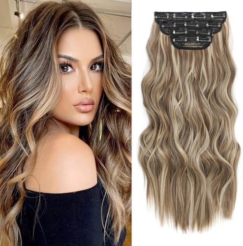 Amazon.com : iLUU Synthetic Hair Extensions 22" 80G Invisible String ...