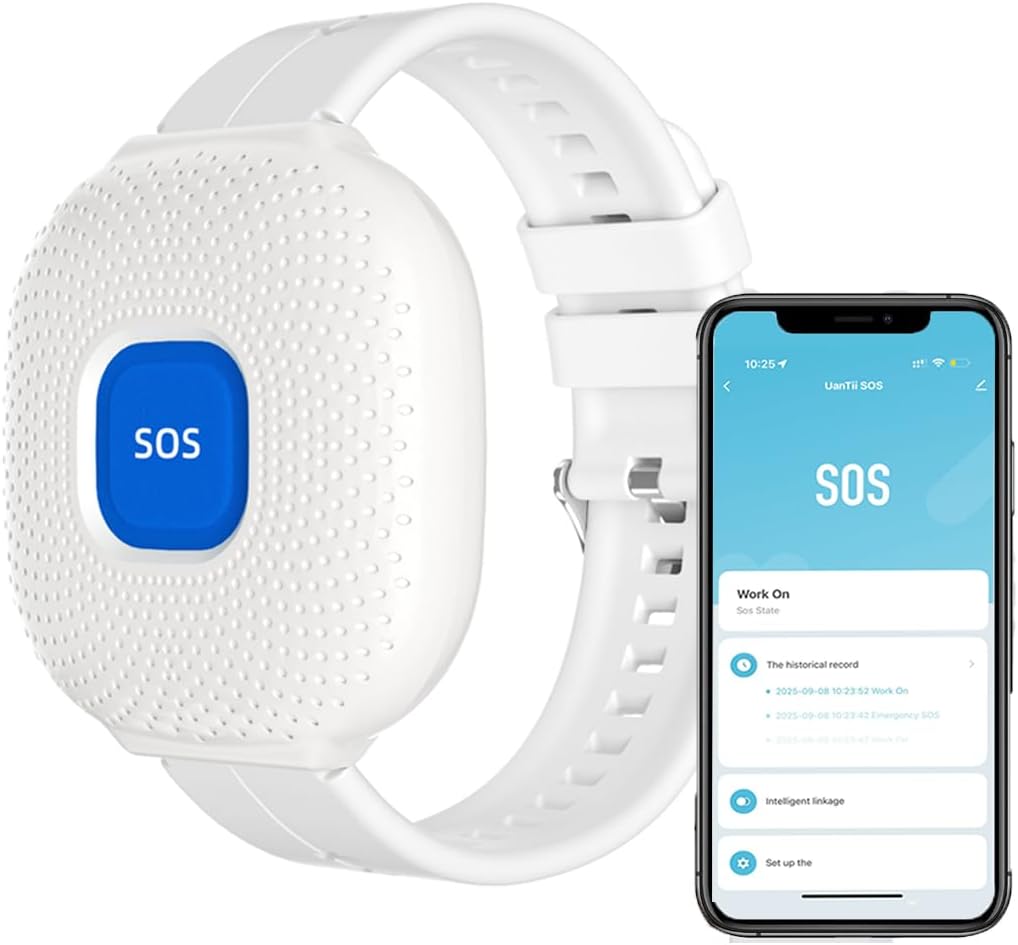 UanTii Waterproof Smart SOS Bracelet Tuya WiFi Emergency Alert SOS ...