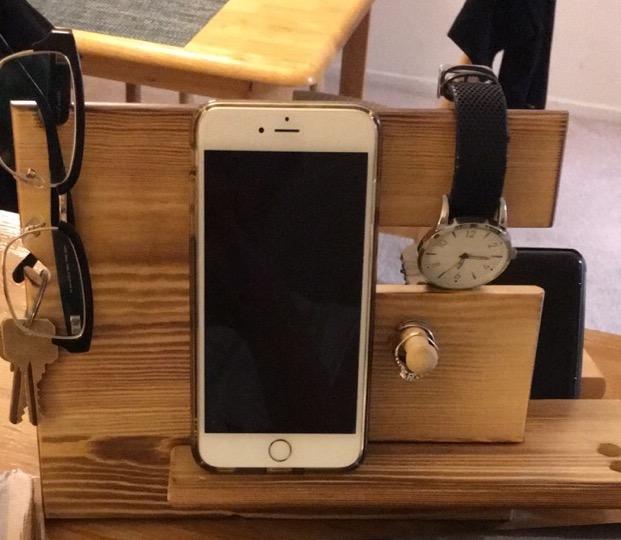 Amazon.com: Lemo hand -Wooden Phone Docking Station with Key Holder ...