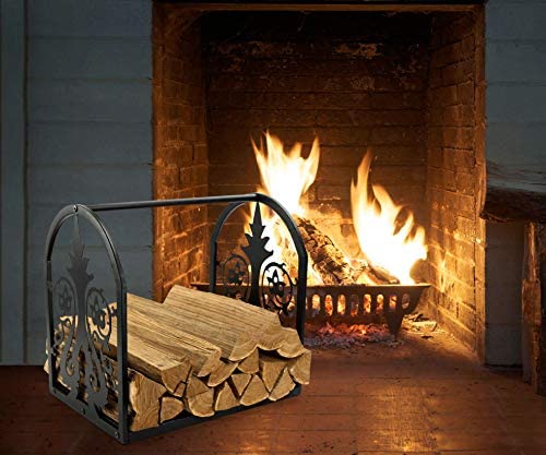 Snapklik.com : Unique Firewood Log Rack, Steel Log Wood Holder Indoor ...