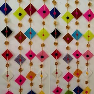 CANVASS Colorful Woolen Kite Hanging Latkan Toran Garland for Main Door ...
