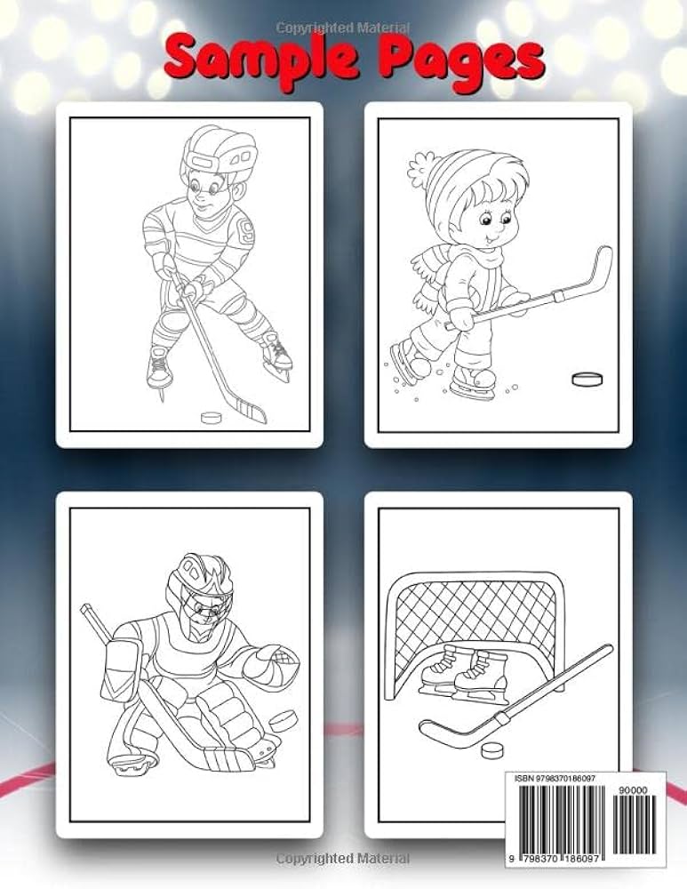 hockey skates and stick coloring pages