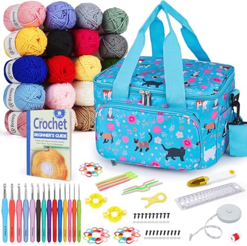 Amazon.com: Reessy Crochet Kit for Beginners Adults – 57 PCS All-in-One ...