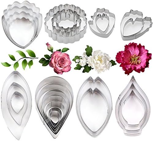 Amazon.com: 10 Pcs Austin Rose Cutter Set and 2 Pcs Rose Petals Shape ...