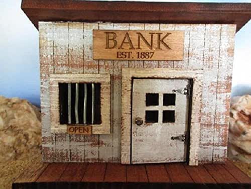 Amazon.com: Fairy Garden Old Western Bank OOAK Miniature Rustic ...